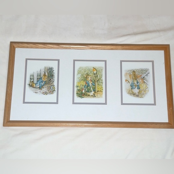 Wall Decor | Beatrix Potter The Tale Of Peter Rabbit Three Print Framed ...